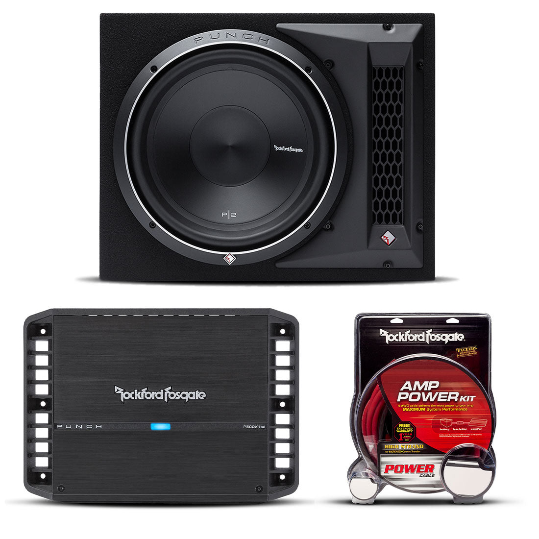 Rockford Fosgate P2-1X12-BUNDLE 12" Loaded Enclosure Subwoofer | P500X ...